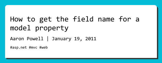 How To Get The Field Name For A Model Property