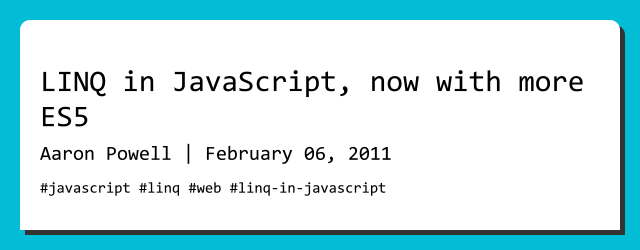 LINQ in JavaScript, now with more ES5