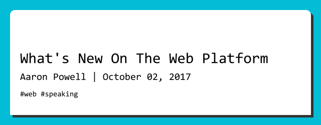 What's New On The Web Platform
