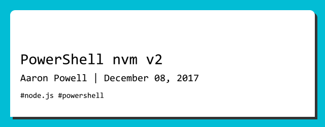 PowerShell nvm v2
