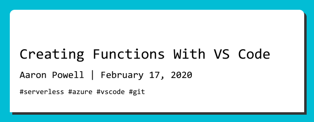 Creating Functions With VS Code